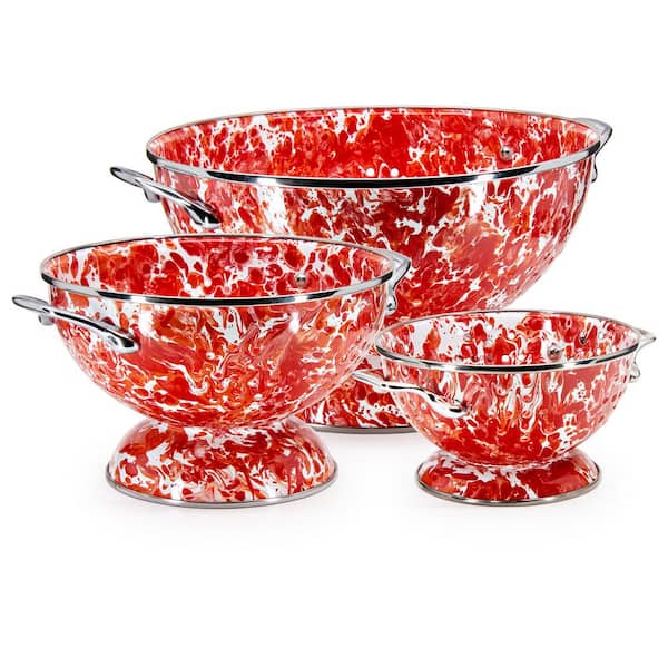 Golden Rabbit Sunset Swirl Enamelware Colander Set of 3 SNCOLS - The ...