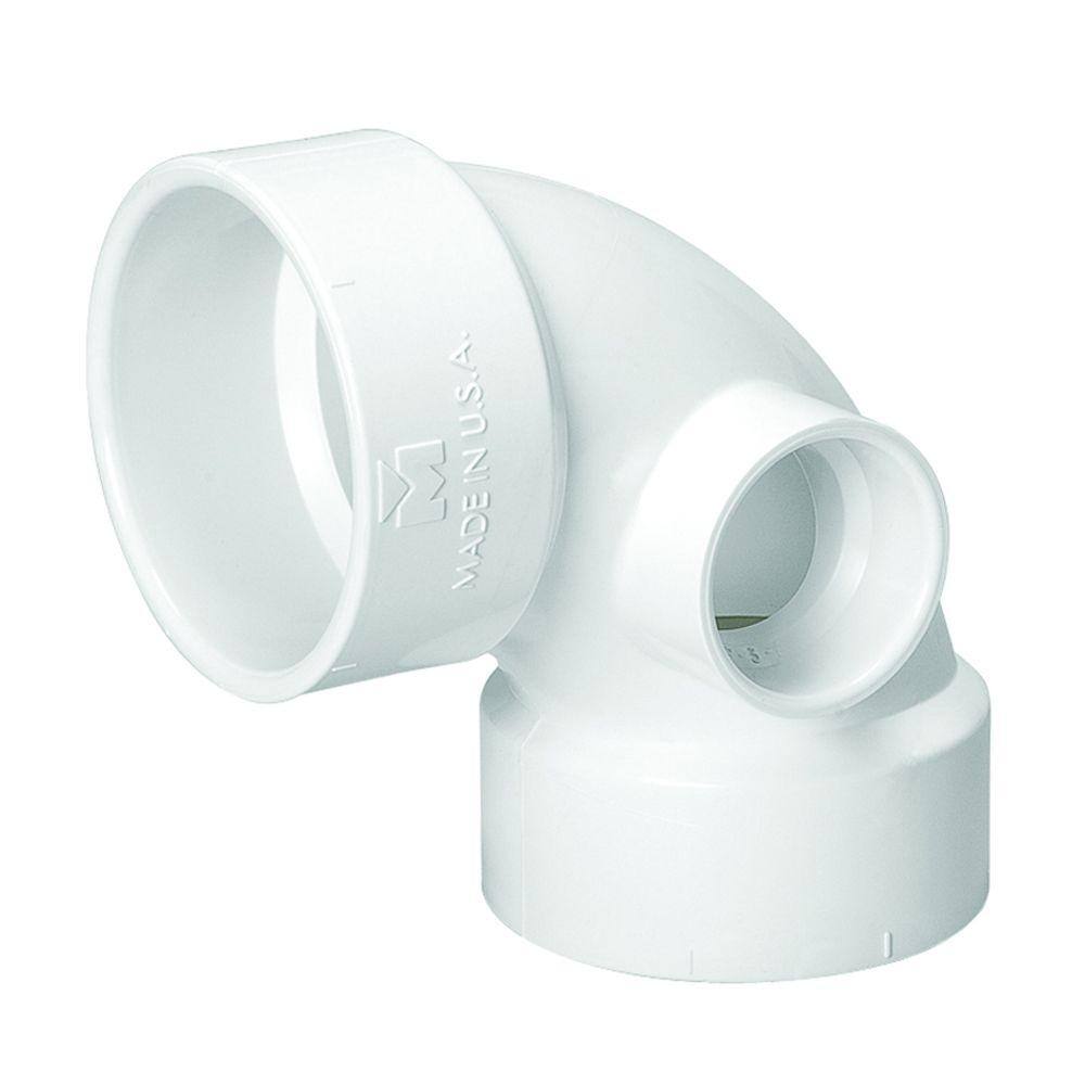 Mueller Streamline 3 in. x 3 in. x 1-1/2 in. PVC DWV 90-Degree All Hub ...