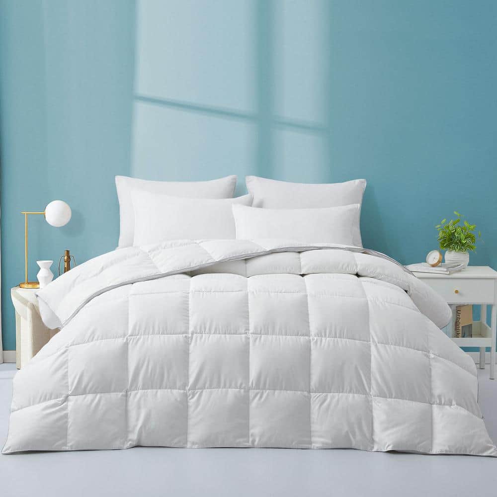 All Season White Full/Queen Size 600 in. ³/oz. Fill Power Goose Down Comforter HD-PD-16052-F/Q ...
