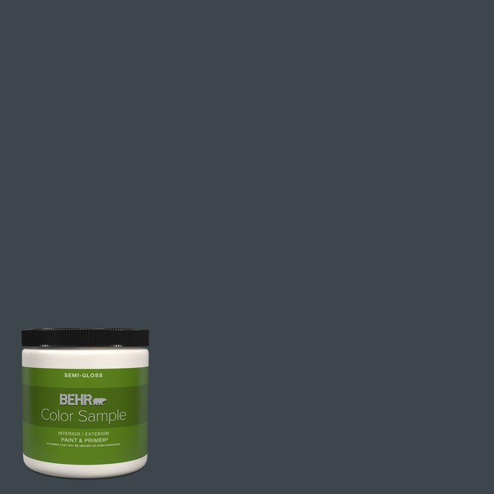 BEHR PREMIUM PLUS 8 oz. #740F-7 Night Shade Semi-Gloss Interior ...