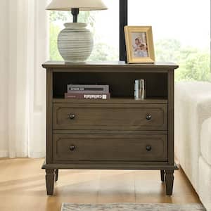 JAYDEN CREATION Juiien Mid-Century Solid Wood 2 - Drawer Storage ...