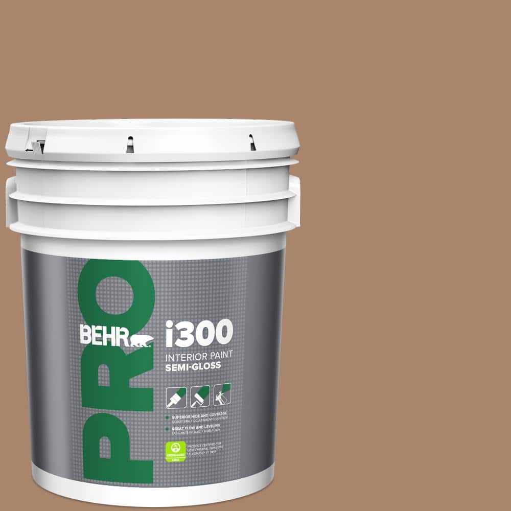 BEHR PRO 5 gal. #S220-5 Nutshell Semi-Gloss Interior Paint PR37305 ...