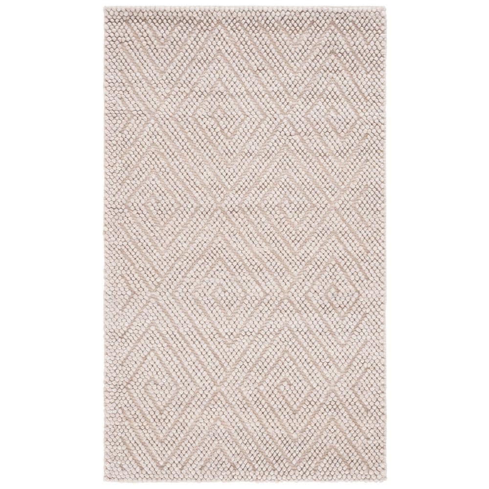 SAFAVIEH Natura 4 ft. x 6 ft. Beige Diamond Swirl Area Rug NAT127B-4 ...