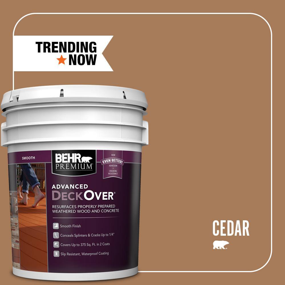BEHR Premium Advanced DeckOver 5 gal. #SC-146 Cedar Smooth Solid Color ...
