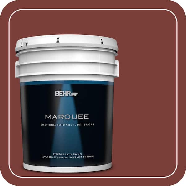 BEHR MARQUEE 5 gal. #PPU2-02 Red Pepper Satin Enamel Exterior Paint ...