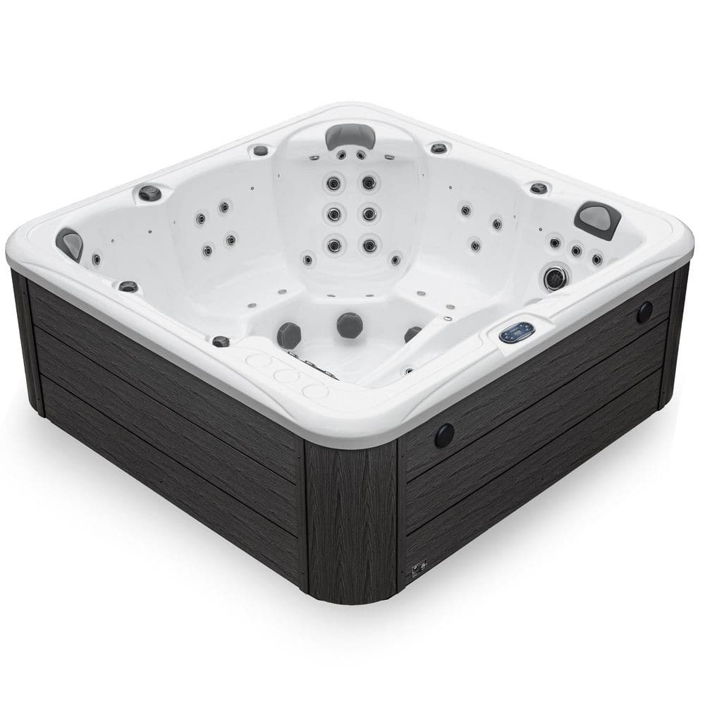 AquaLife Scenic 6-Person 69-Jet 240 V Spa Hot Tub with Lounger 4-Pump ...