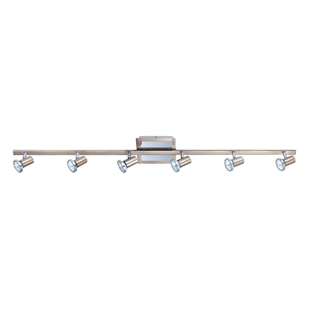 Buy Rottelo 4 ft. 6-Light Matte Nickel/Chrome Fixed Track Lighting Kit ...