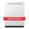 LG 24 in. White Front Control Dishwasher with Stainless Steel Tub and ...