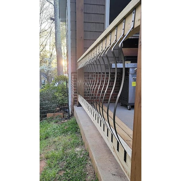 Afoxsos 36 in. x 1 in. Black Heavy Duty Cast Iron Deck Wave Arc ...