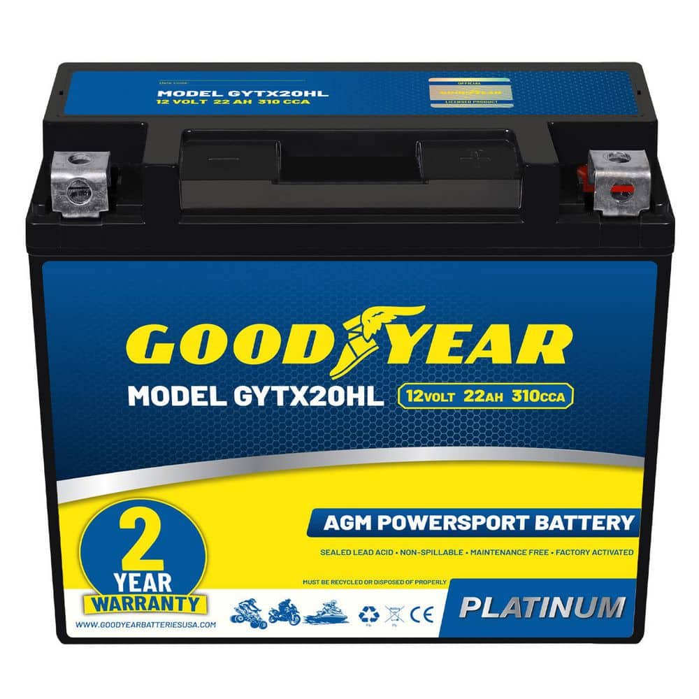 Goodyear GYTX20HL-12-Volt 22 AH, 310 CCA, Rechargeable High-Performance ...