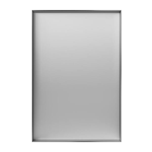 ORGANNICE 24 in. W x 36 in. H Silver Aluminum Rectangle Framed Tempered Glass Wall-Mounted ...