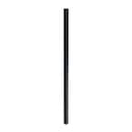 First Alert 2 in. x 2 in. x 4 ft. Black Steel Fence Post with Flange ...