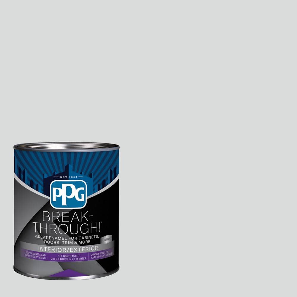 Break-Through! 1 qt. PPG1001-3 Thin Ice Satin Door, Trim & Cabinet ...