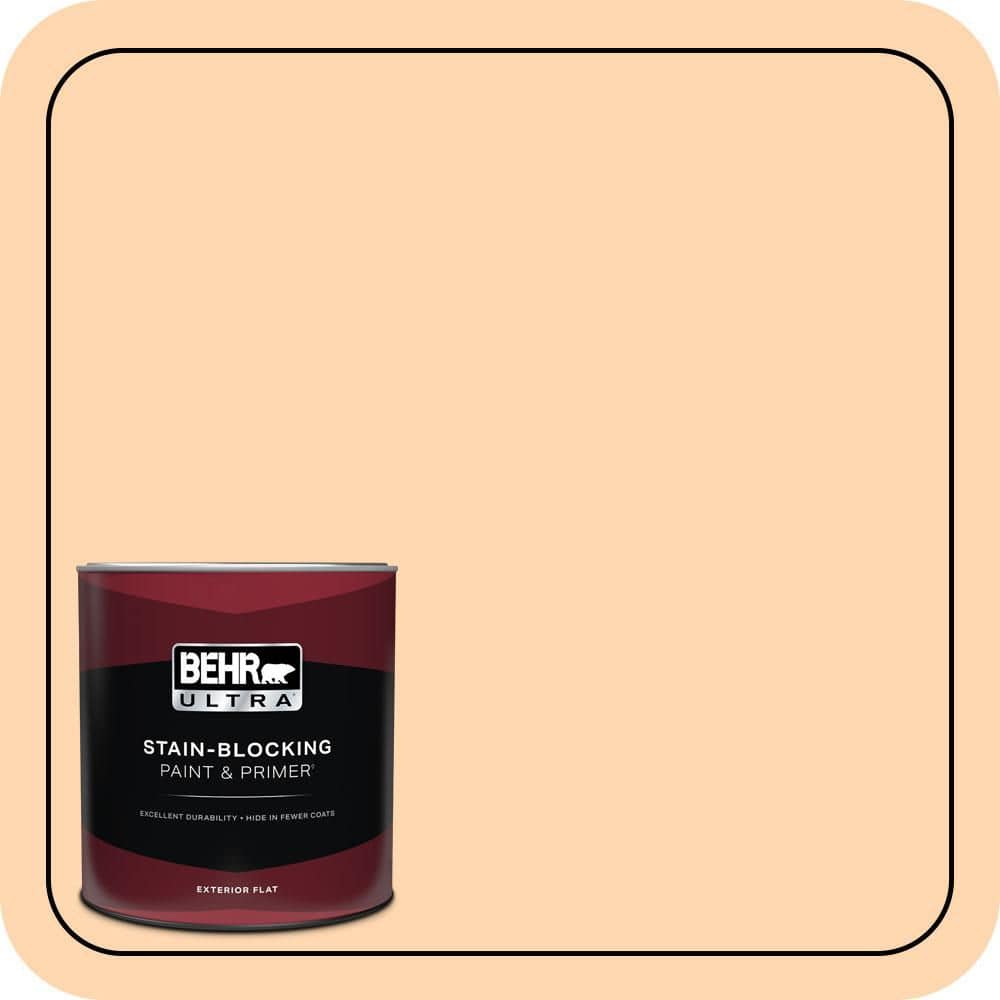 BEHR ULTRA 1 qt. #280A-3 Delicious Melon Flat Exterior Paint & Primer ...