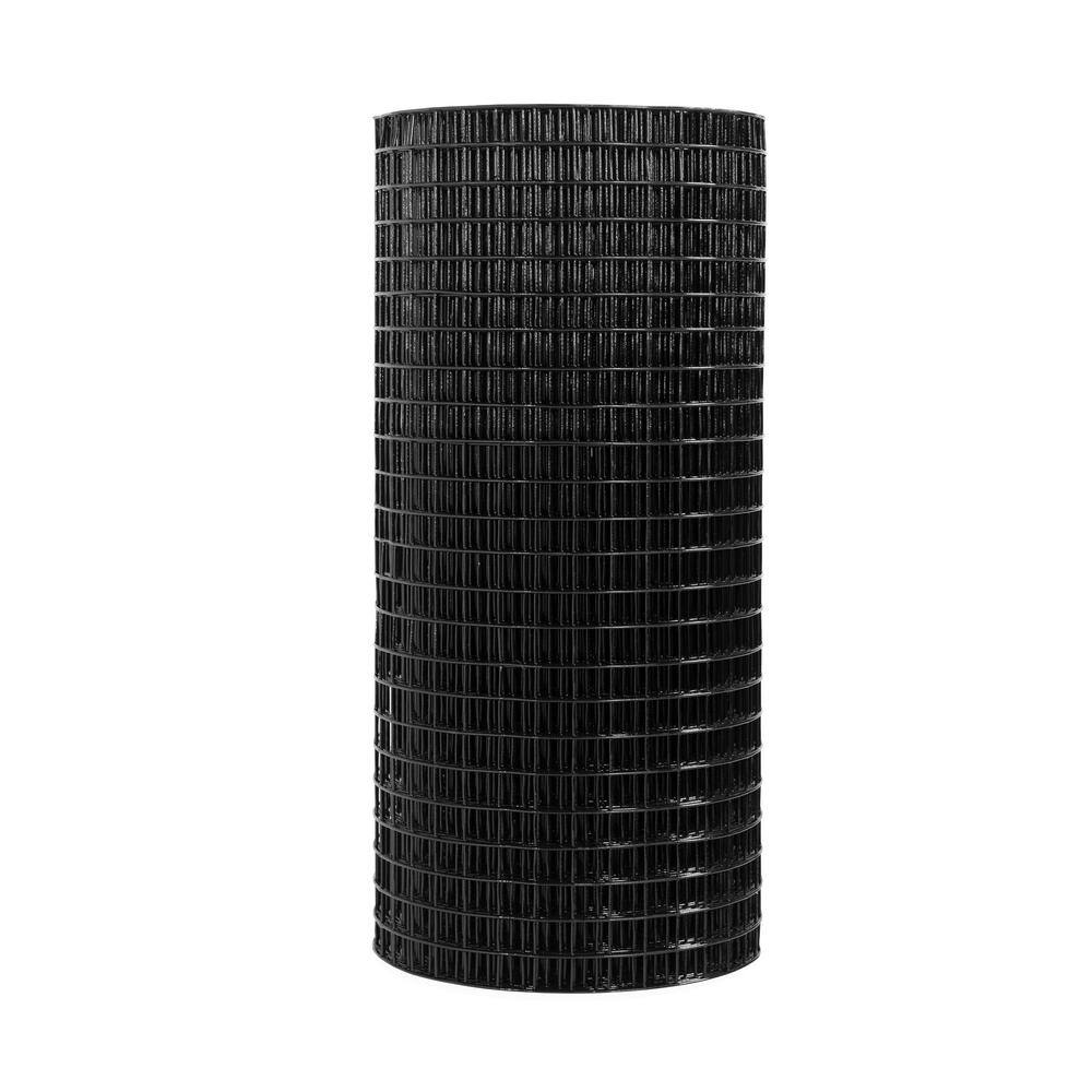 AllFENZ 4 Ft X 50 Ft 16 Gauge Black Vinyl Coated Welded Wire Fence