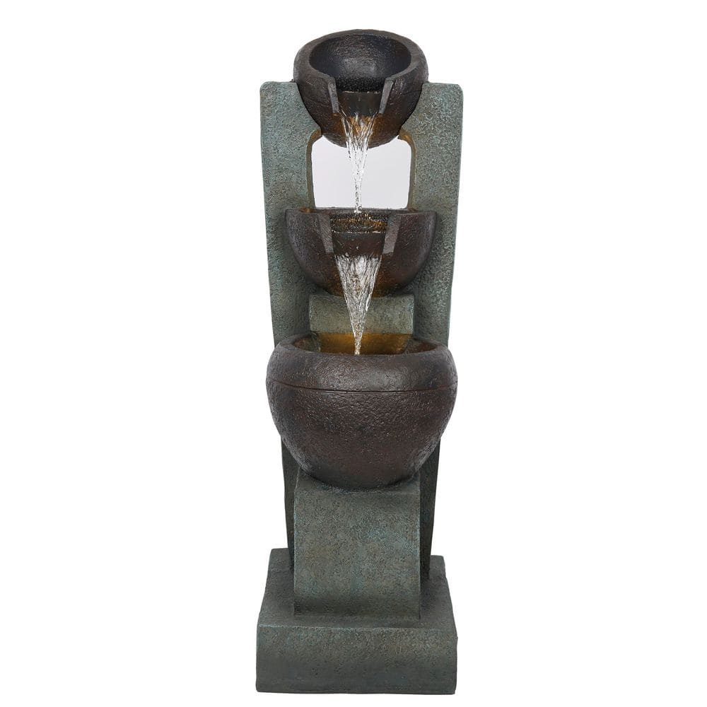 Alpine Corporation 34 in. Tall Multi-Level Basin Fountain Polyresin ...