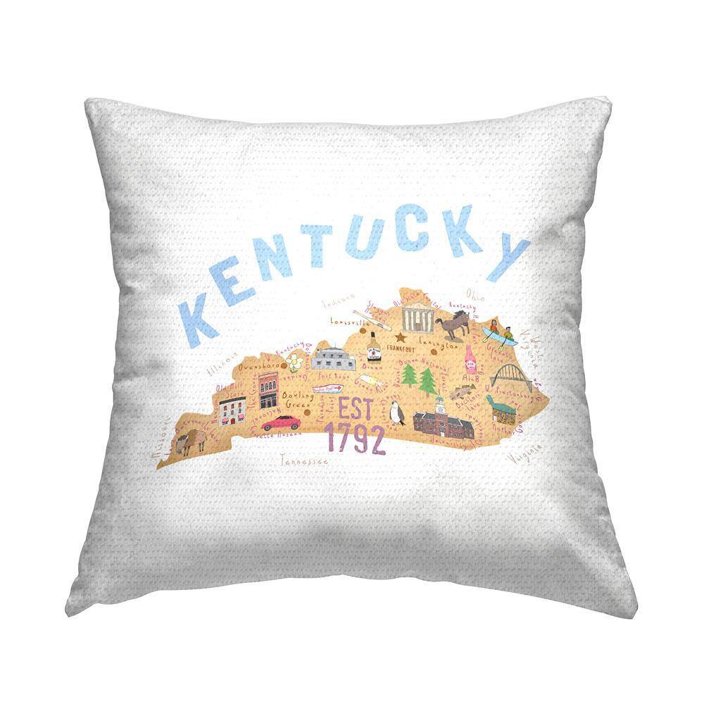 Stupell Industries Kentucky State Landmarks Map Multi-Color Square ...