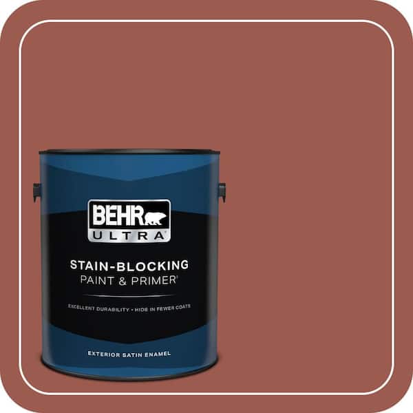 BEHR ULTRA 1 gal. #ICC-106 Spicy Cayenne Satin Enamel Exterior Paint ...