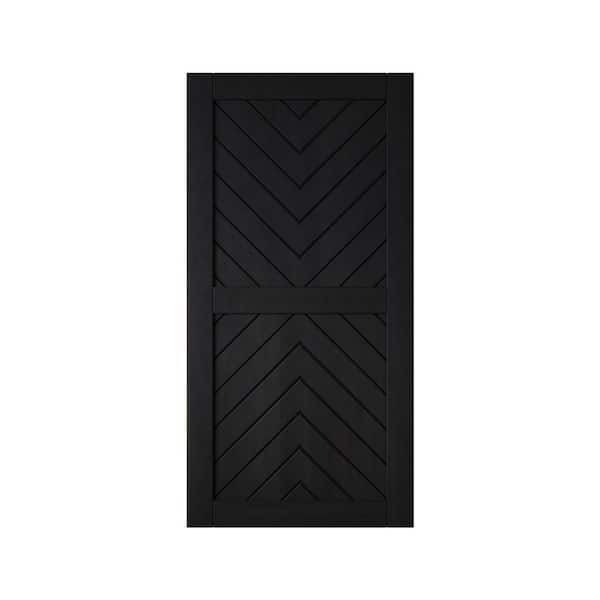 HOMACER JT1 26 in. x 80 in. C-Panel Solid Core Black Fishbone Design ...