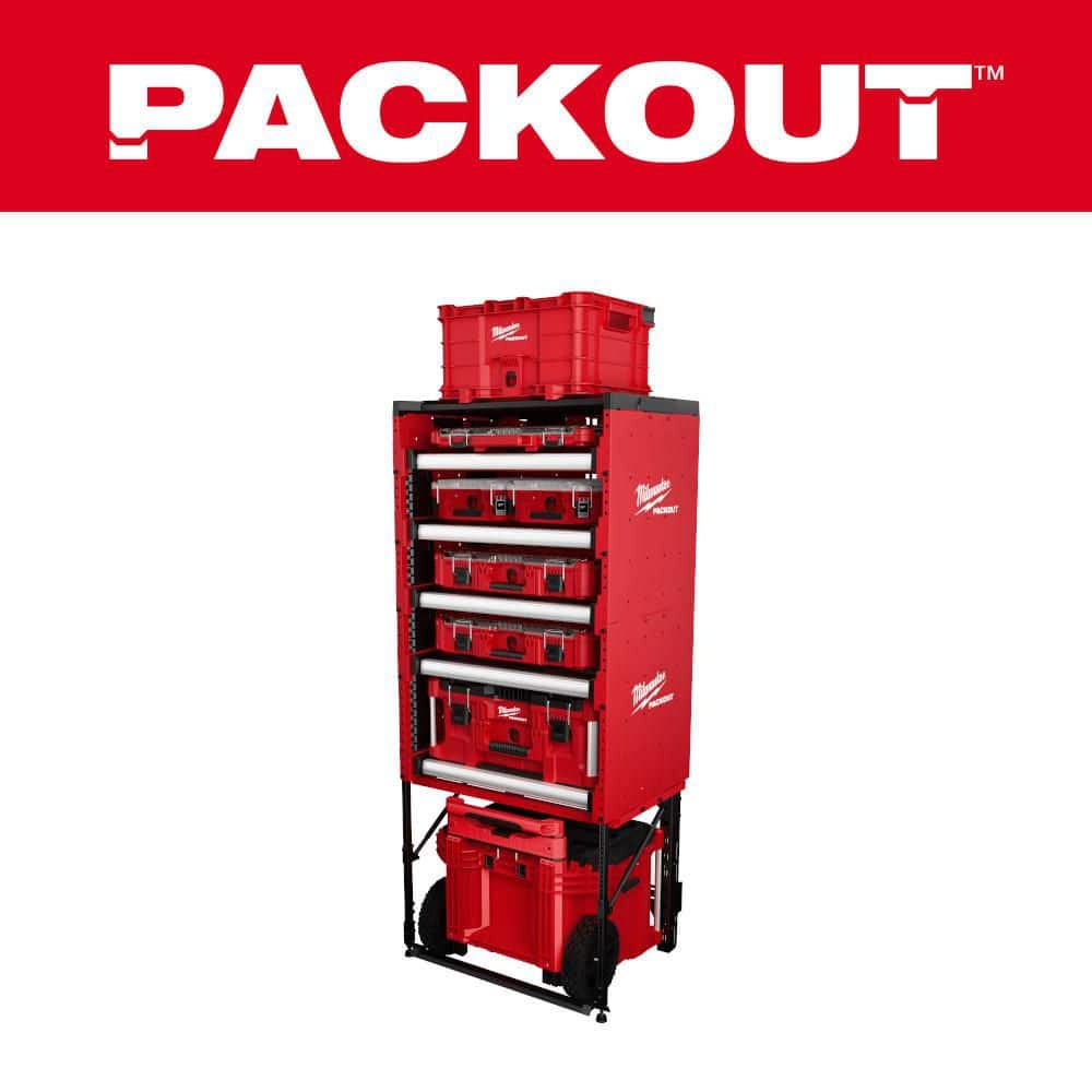Milwaukee PACKOUT Rack Kit with PACKOUT Tool Box Set (8-Piece) and ...