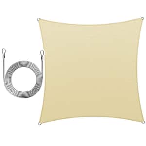 COLOURTREE 16 ft. x 16 ft. Square Pro Ring Sun Shade Sail with Rope ...