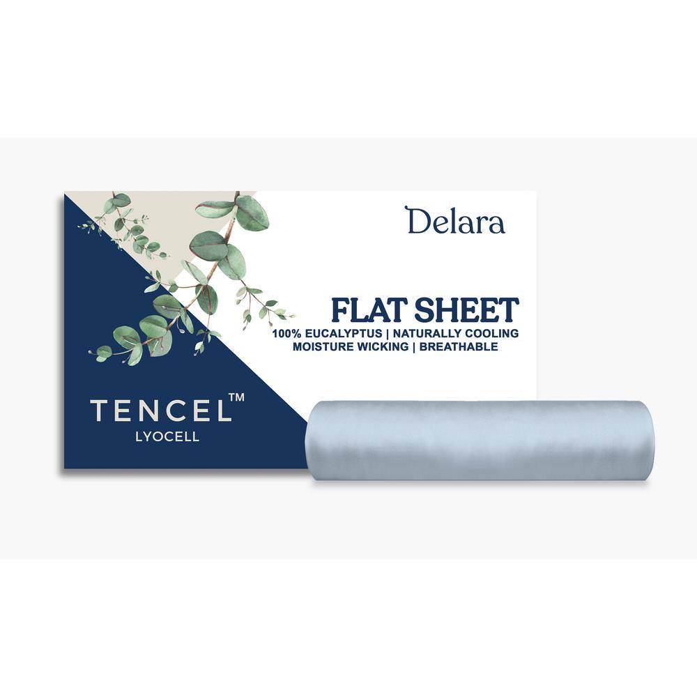 Delara Delara 1-Piece Light Blue, Solid 100% Eucalyptus Lyocell Tencel ...