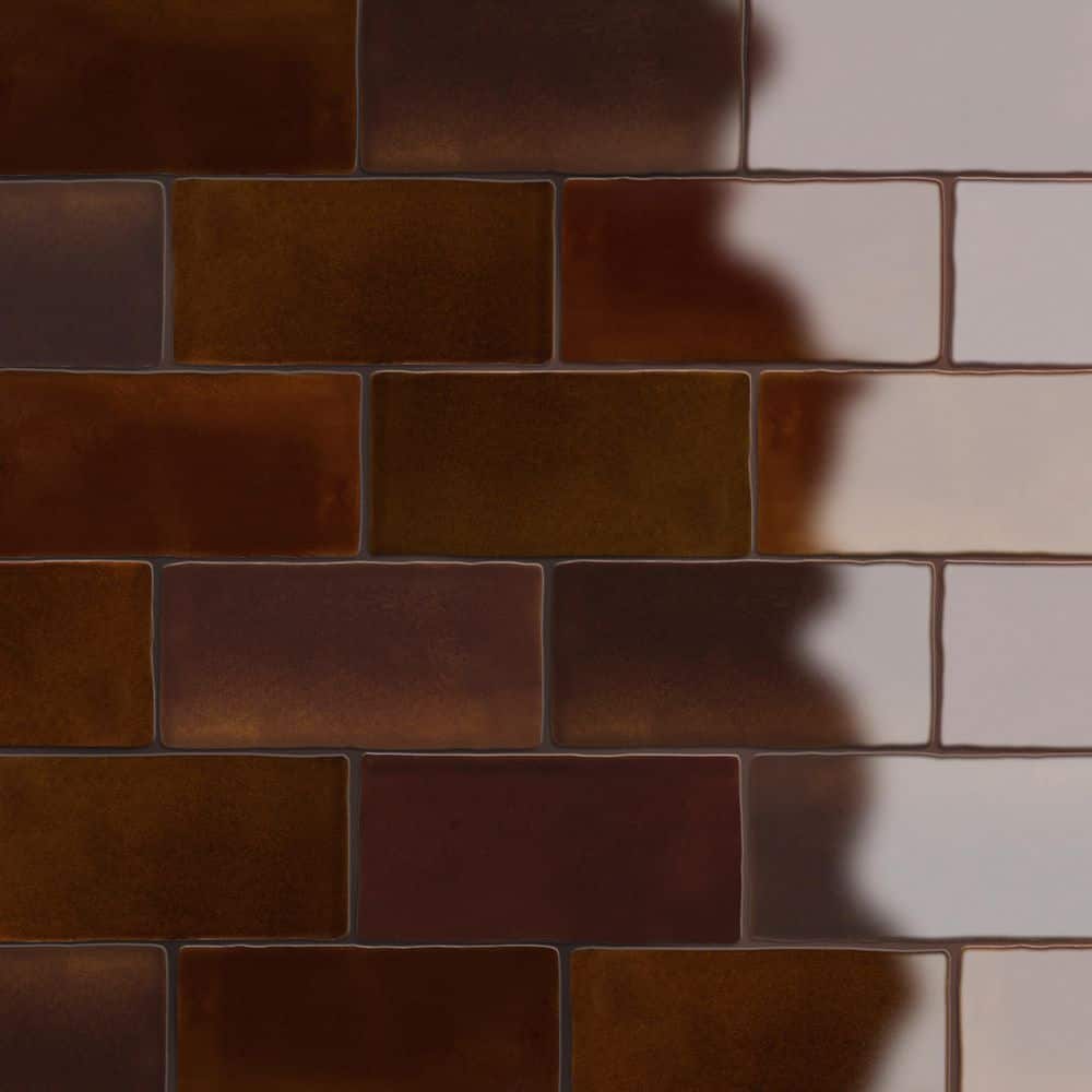 Merola Tile Viva Espresso 3 in. x 6 in. Ceramic Wall Tile (4.16 sq. ft ...