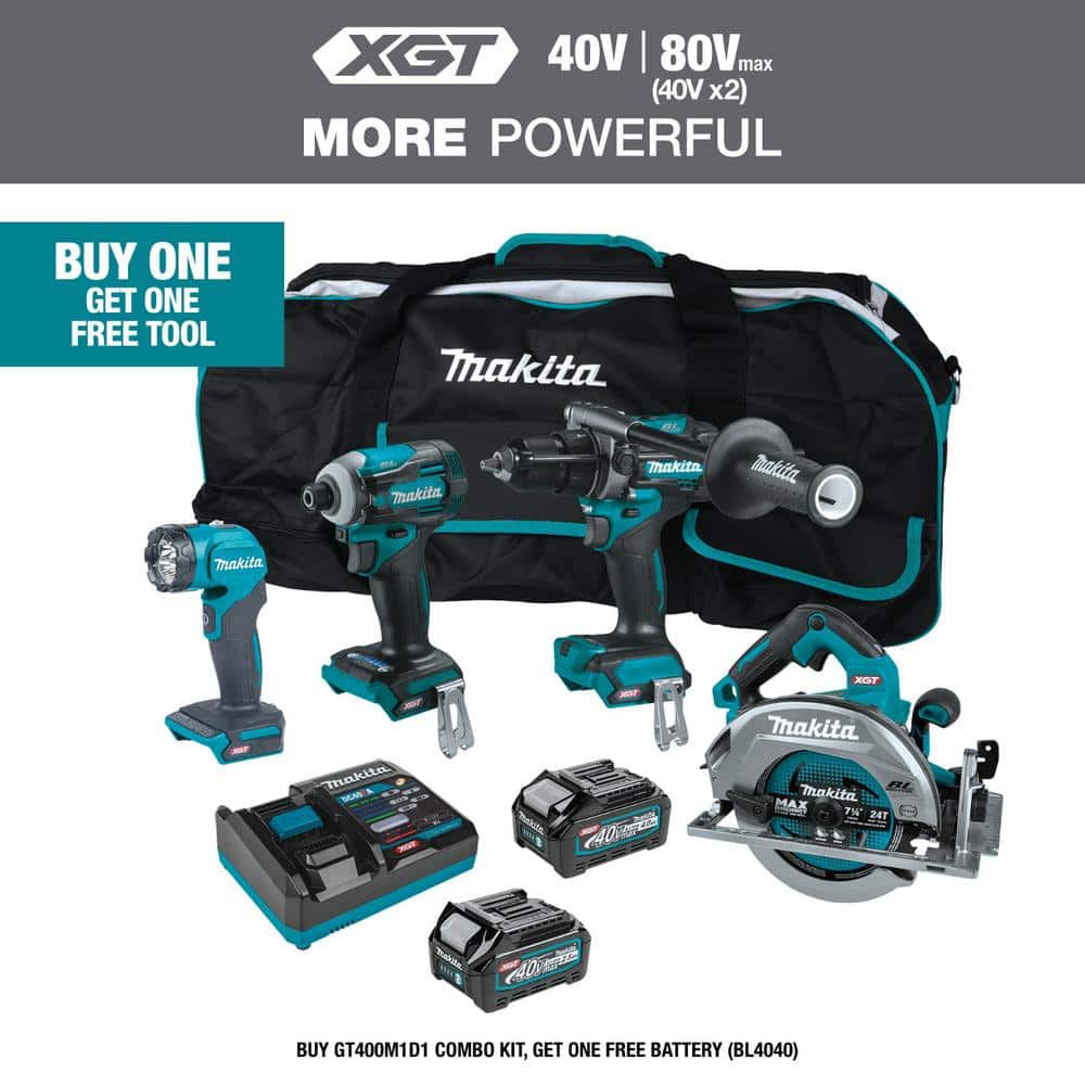 Makita 40V Max XGT Brushless Cordless 4-Piece Combo Kit (Hammer Driver ...