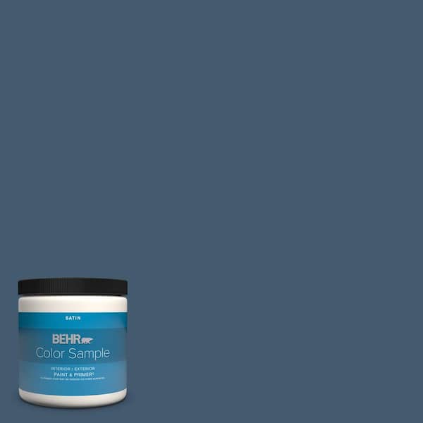 BEHR PREMIUM PLUS 8 oz. #S500-7 Infinite Deep Sea Satin Enamel Interior ...