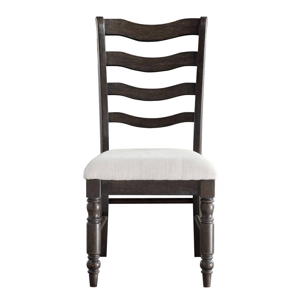 Steve Silver Hutchins Washed Espresso Solid Wood with Upholstered Seat ...