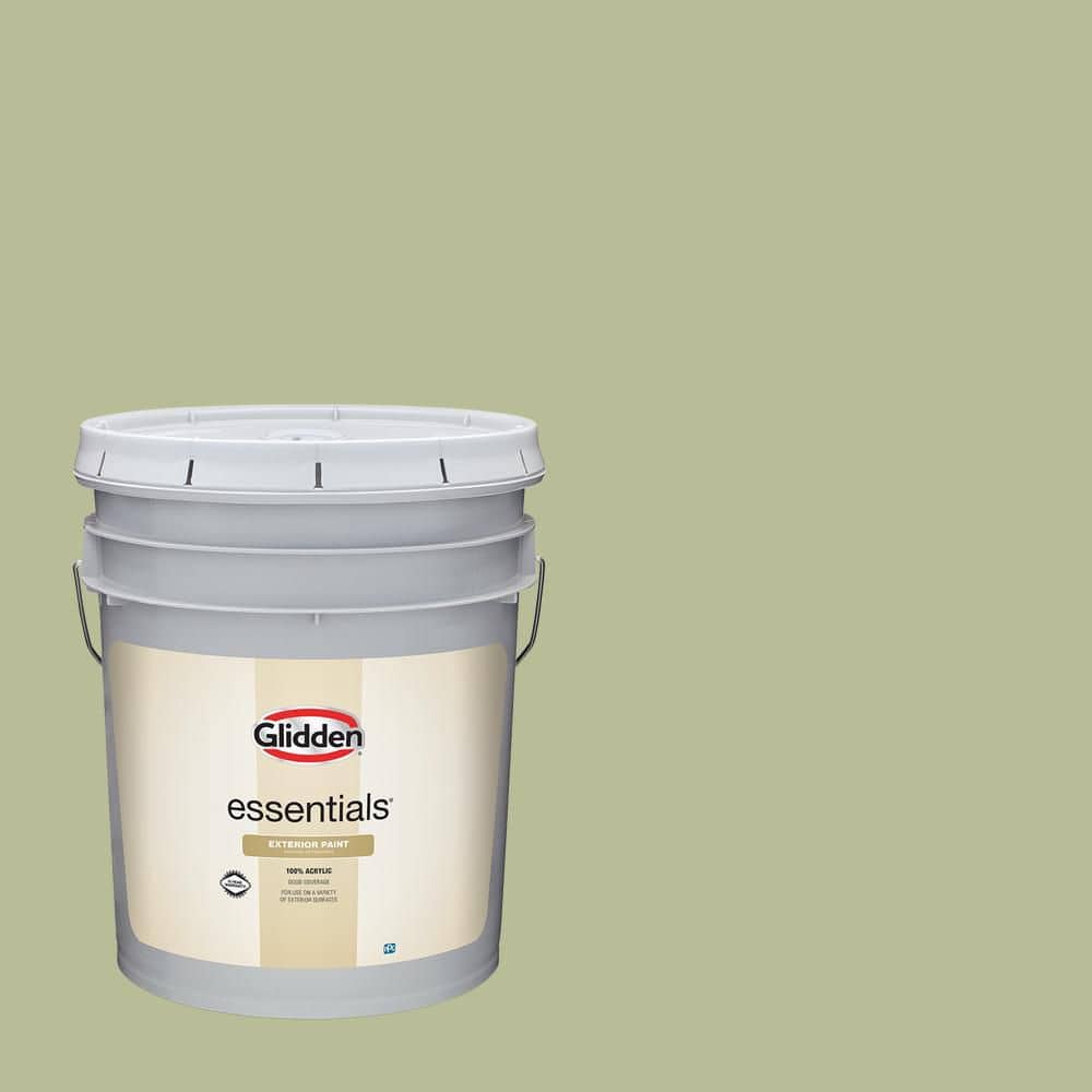 Glidden Essentials 5 gal. PPG1122-4 Bahia Grass Satin Exterior Paint ...