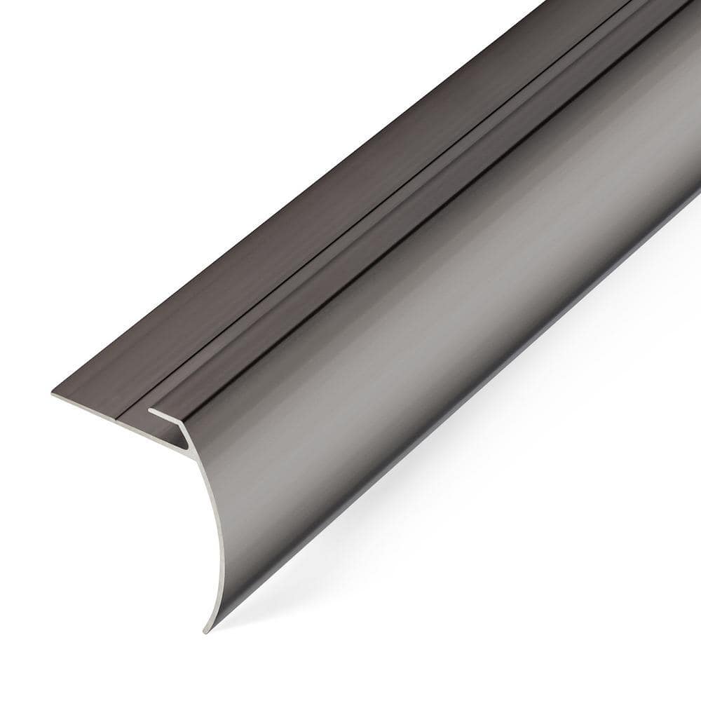 TrimMaster Satin Silver 8mm x 36in Aluminum Stair Nosing Floor ...