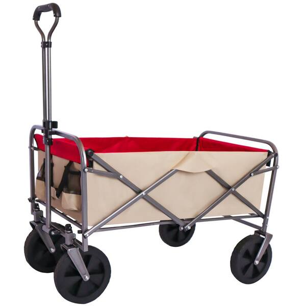 220 lbs. Capacity 4 cu. ft. Folding Utility Fabric Wagon Beach Serving ...