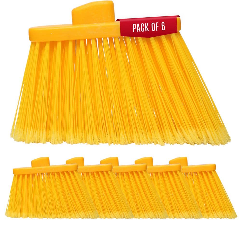 BISON LIFE 13 in. Heavy Duty Angle Broom Head with Flagged Stiff ...