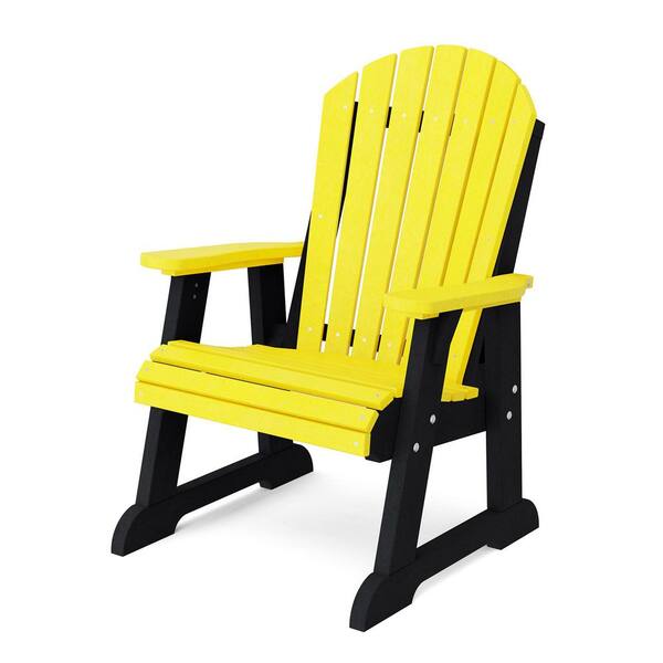 Wildridge Heritage Lemon Yellow and Black Plastic Outdoor High Fan Back ...