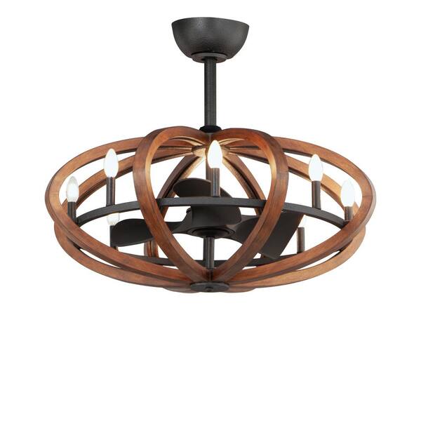 Maxim Lighting Bodega Bay 36 in. Indoor Brown 8-Light Wi-Fi Ceiling Fan ...