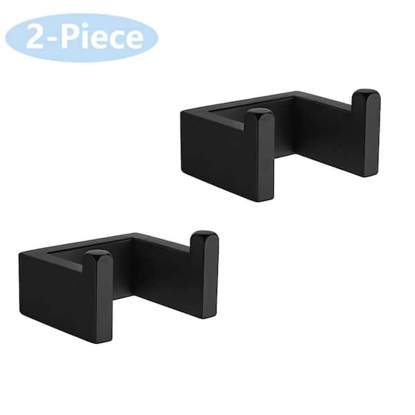 ATKING Double J-hook Robe/Towel Hook in Stainless Steel Matte Black (2 ...