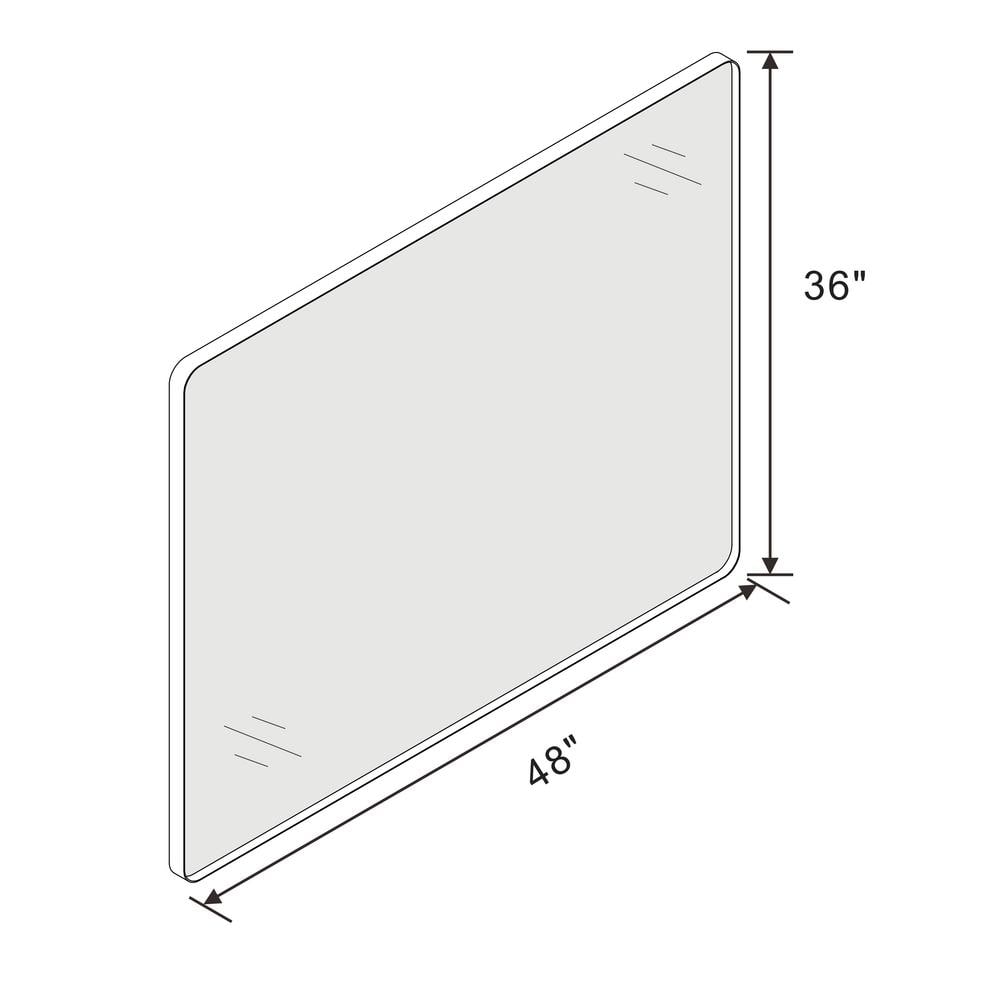 Klajowp 48 in. W x 36 in. H Rectangular Angle rounded Framed Wall ...