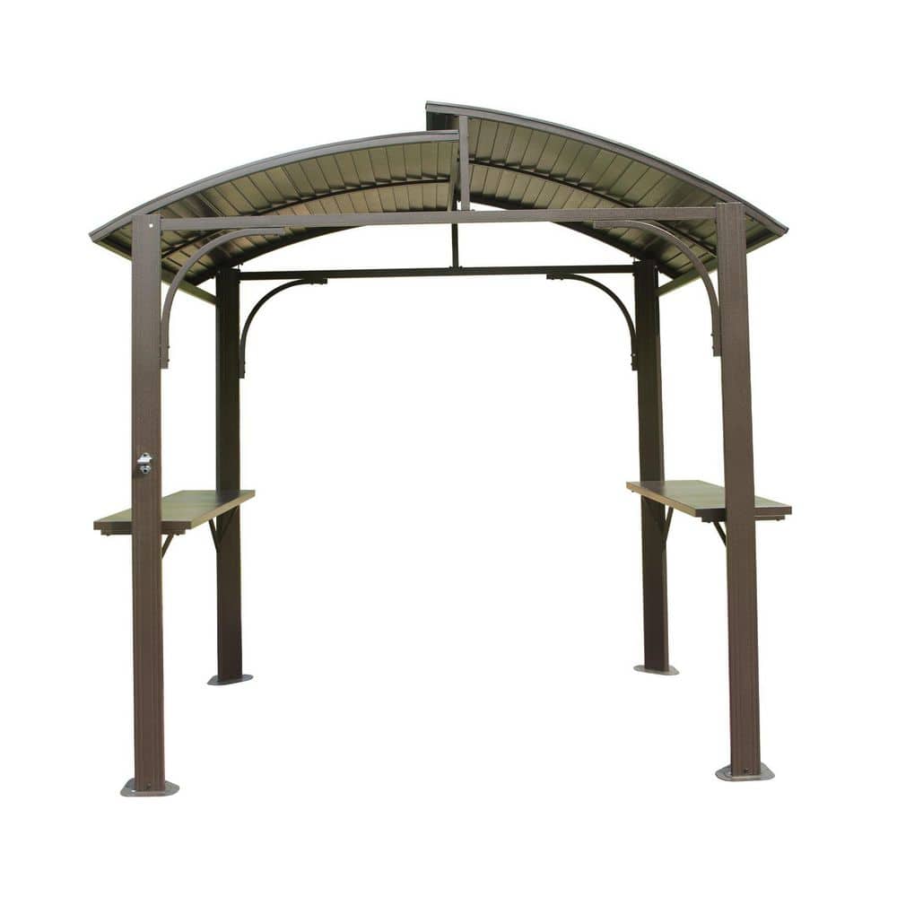 Sudzendf 8 ft. x 5 ft. Arc Roof Grill Canopy for Outdoor Grill with ...