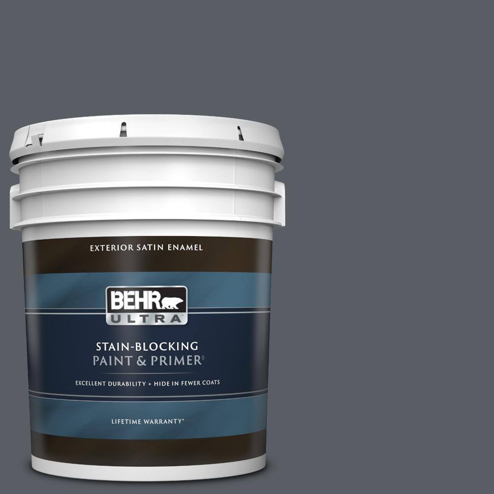 BEHR ULTRA 5 gal. #760F-6 Distant Thunder Satin Enamel Exterior Paint ...