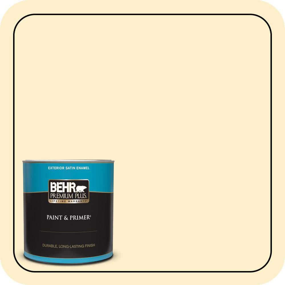 BEHR PREMIUM PLUS 1 qt. #360A-2 Morning Sunlight Satin Enamel Exterior ...