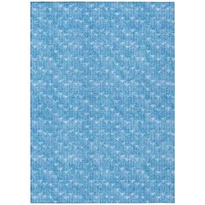 HomeRoots Blue 5 ft. x 8 ft. Abstract Indoor / Outdoor Area Rug ...