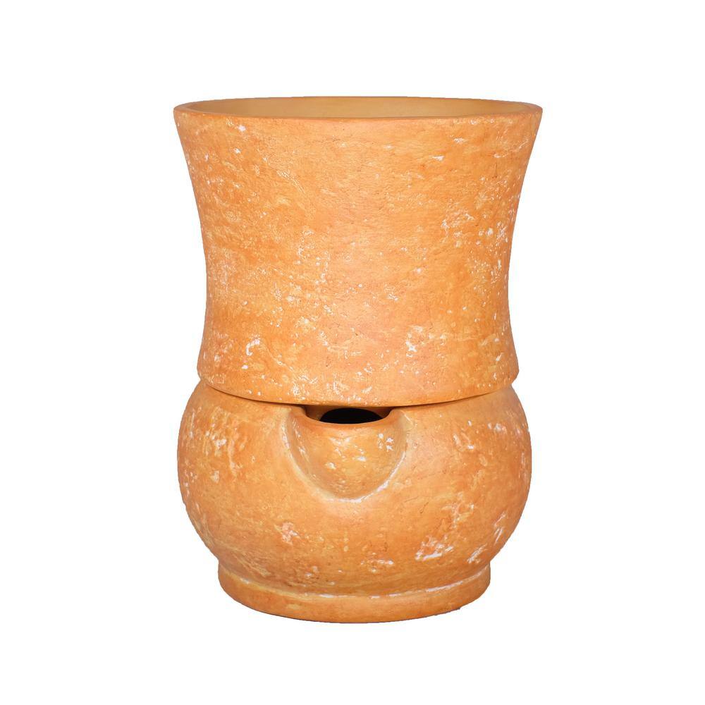 MPG 6 in. Dia x 8 in. H Composite Self Watering Belly Pot in Terracotta ...