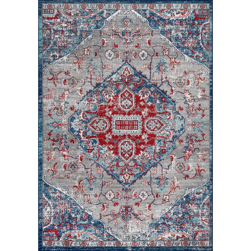 JONATHAN Y Modern Persian Vintage Medallion Red/Navy 8 ft. x 10 ft ...