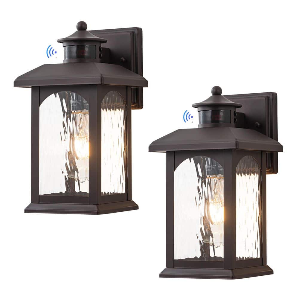 C Cattleya 2-Pack 12 in. Oil Rubbed Bronze Motion Sensing Dusk to Dawn ...