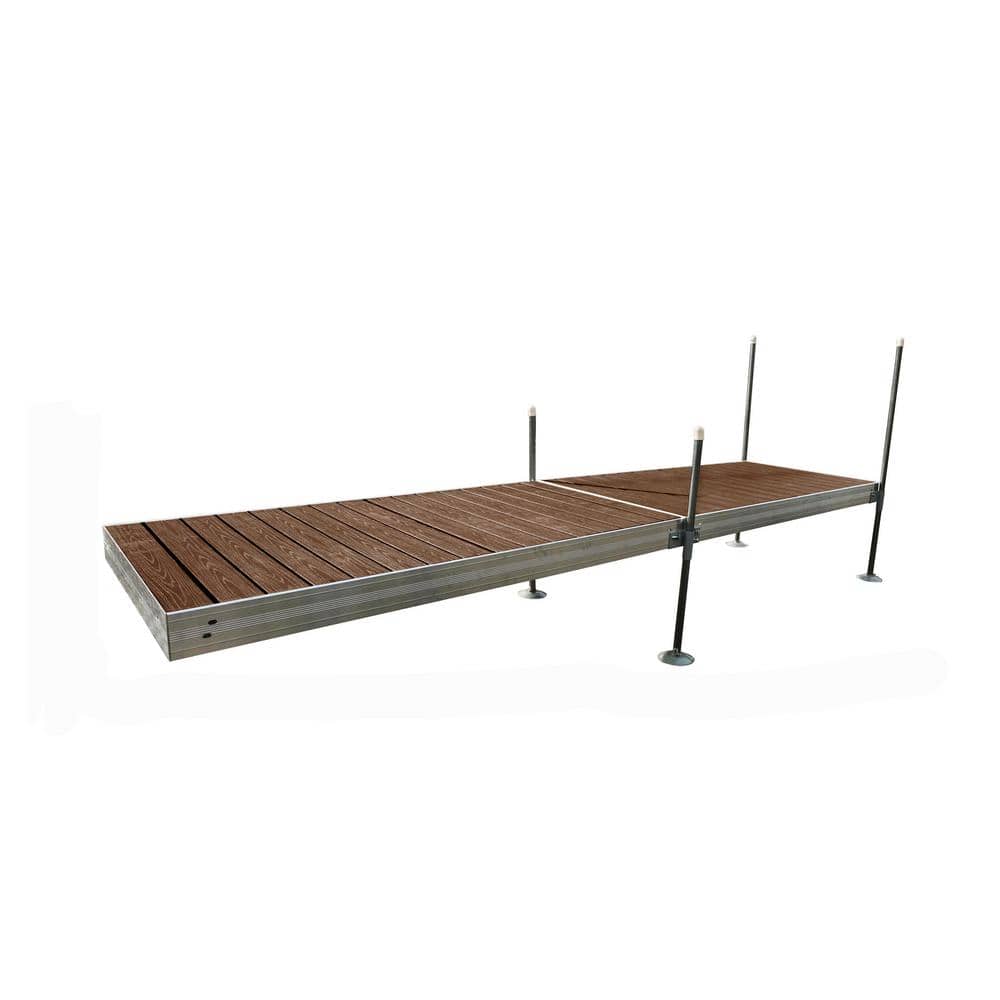 Tommy Docks 16 ft. Straight Aluminum Frame with Brown Composite Decking ...