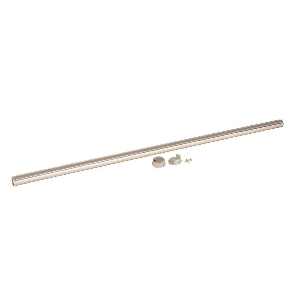 48 in. W x 1 in. H x 1 in. D Silent Slide Closet Rod with Mounting ...