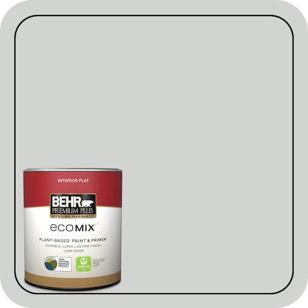 BEHR PREMIUM PLUS 1 qt. #PPU26-11 Platinum Flat EcoMix Plant-Based ...
