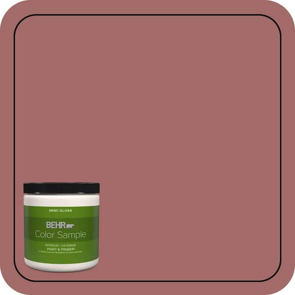 BEHR PREMIUM PLUS 8 oz. #S150-5 Vermilion Semi-Gloss Interior/Exterior ...