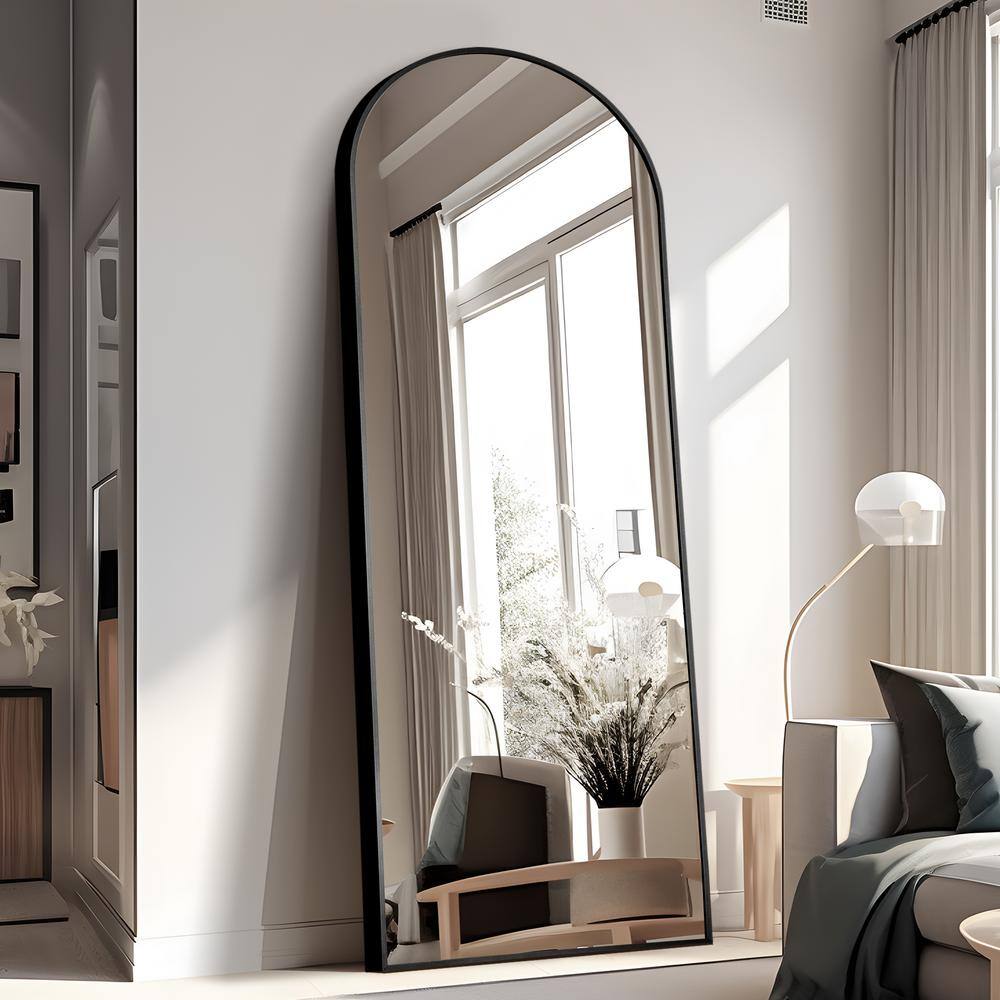 Have a question about 71 in. x 28 in. Modern Arch Metal Framed Black Full-Length Floor Standing ...